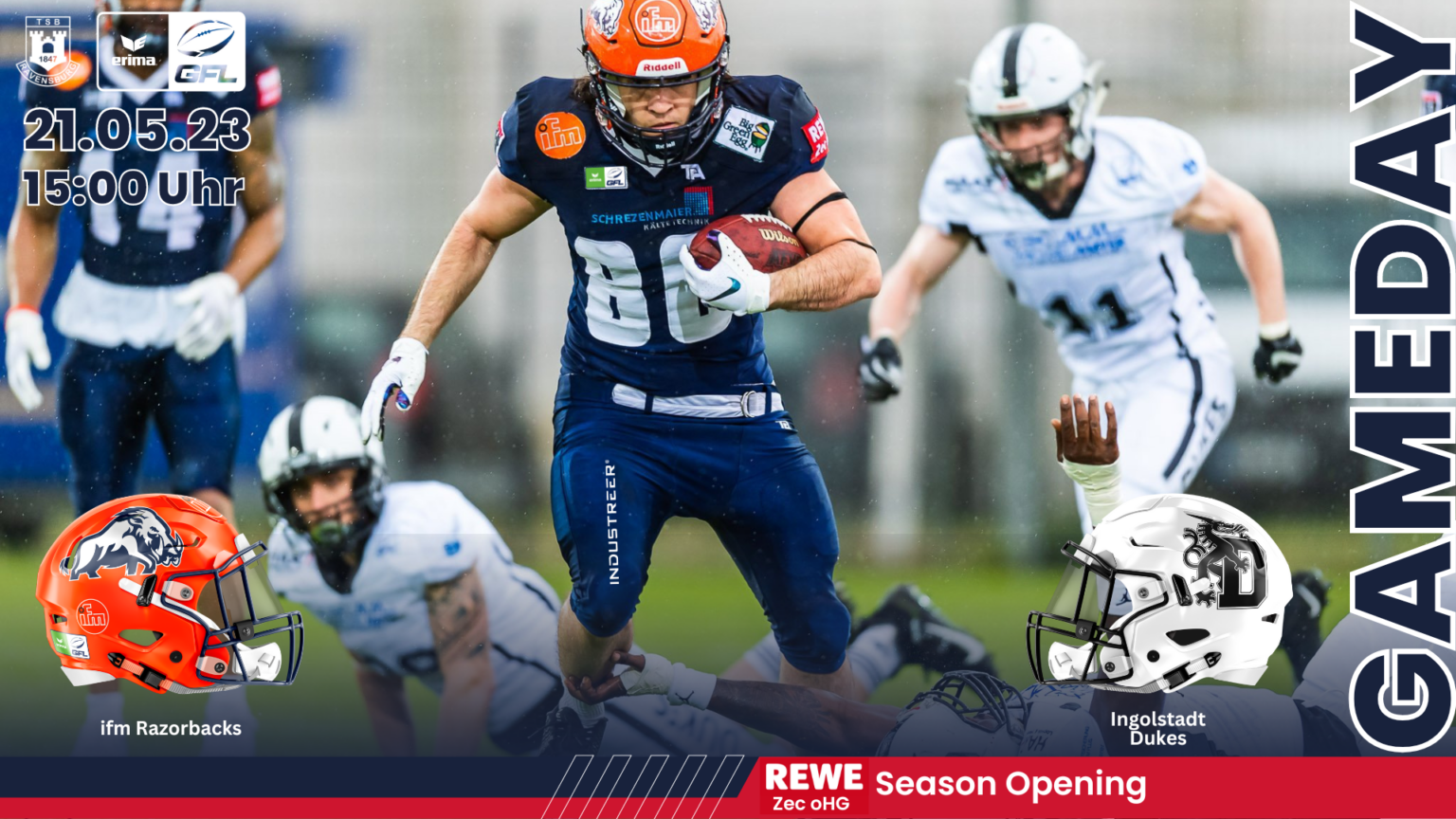 1. Liga American Football ist zurück in Ravensburg – ifm Razorbacks