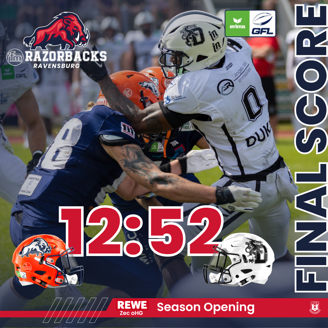 ifm Razorbacks unterliegen im ersten Saisonspiel deutlich – ifm Razorbacks